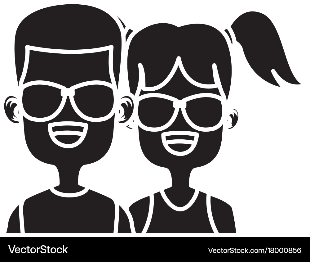 Cute kids friends cartoon Royalty Free Vector Image
