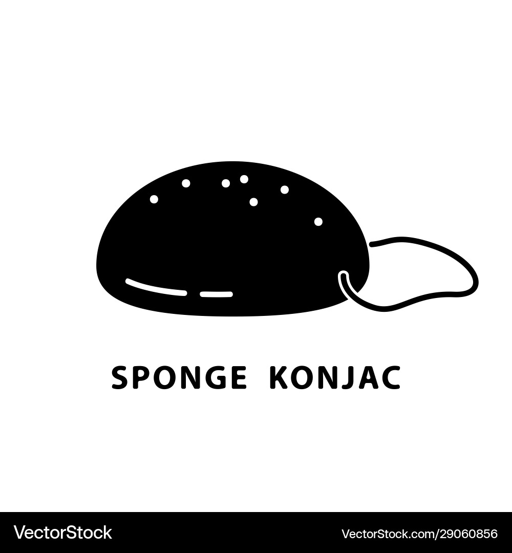 Cutout silhouette beauty sponge konjac Royalty Free Vector