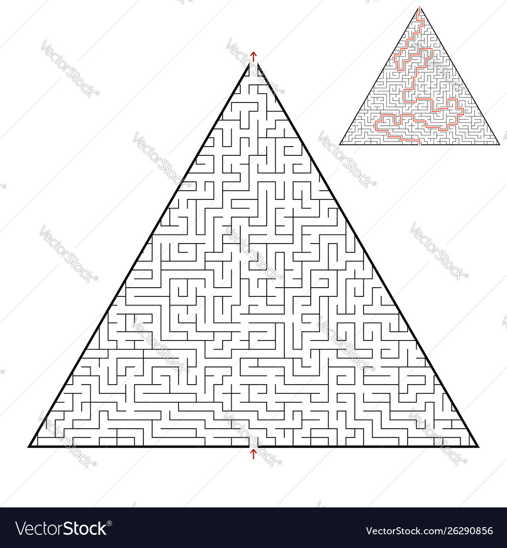 Difficult triangular labyrinth game for kids Vector Image Difficult triangular labyrinth game for kids Vector Image