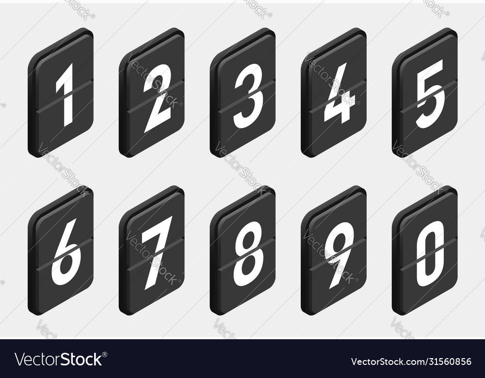 Flip clock flat style Royalty Free Vector Image
