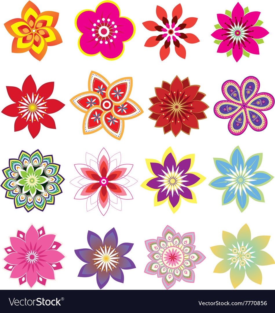 Flower set Royalty Free Vector Image - VectorStock
