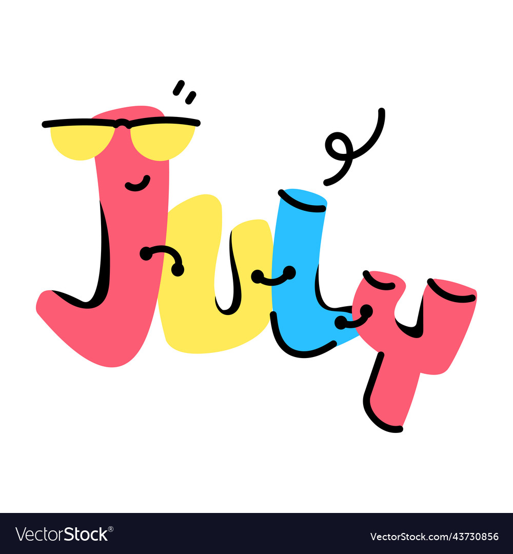 July Royalty Free Vector Image - VectorStock