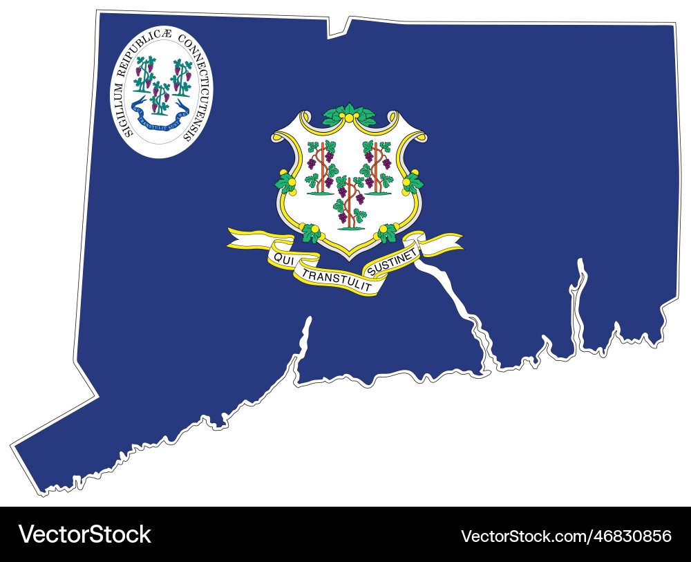 Map of connecticut state usa Royalty Free Vector Image