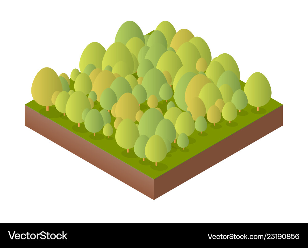 Nature forest landscape of isometric Royalty Free Vector
