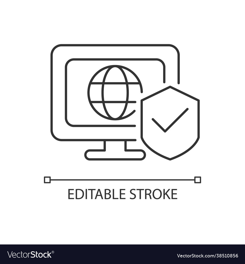 Network security linear icon Royalty Free Vector Image