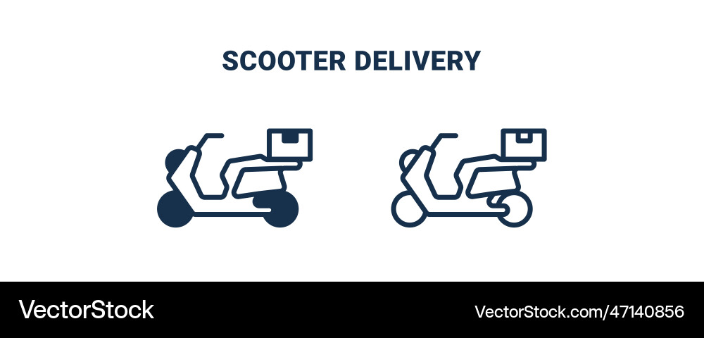 Scooter delivery icon outline and filled Vector Image