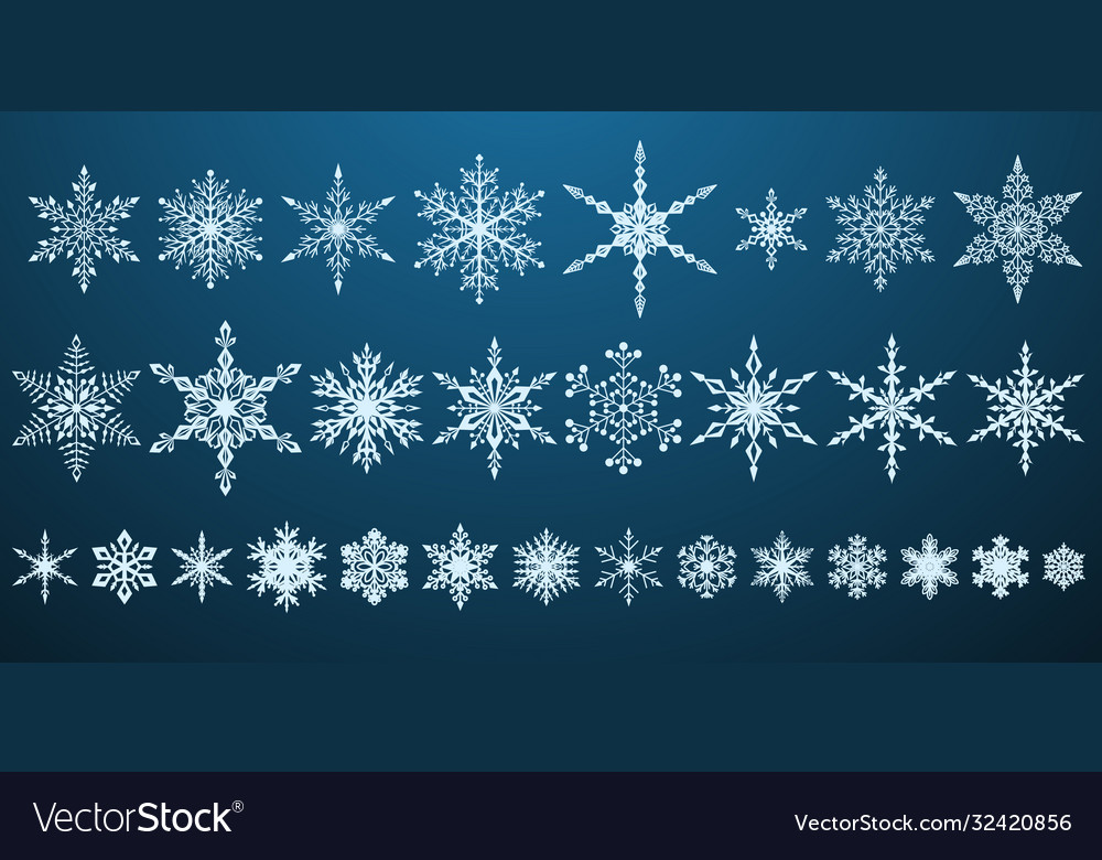 Set snowflakes Royalty Free Vector Image - VectorStock
