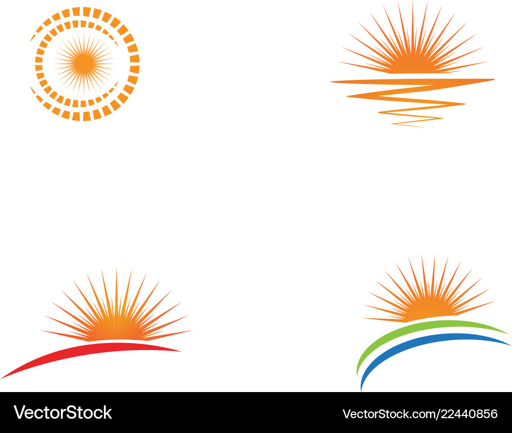 Sun icon logo and symbols template design Vector Image