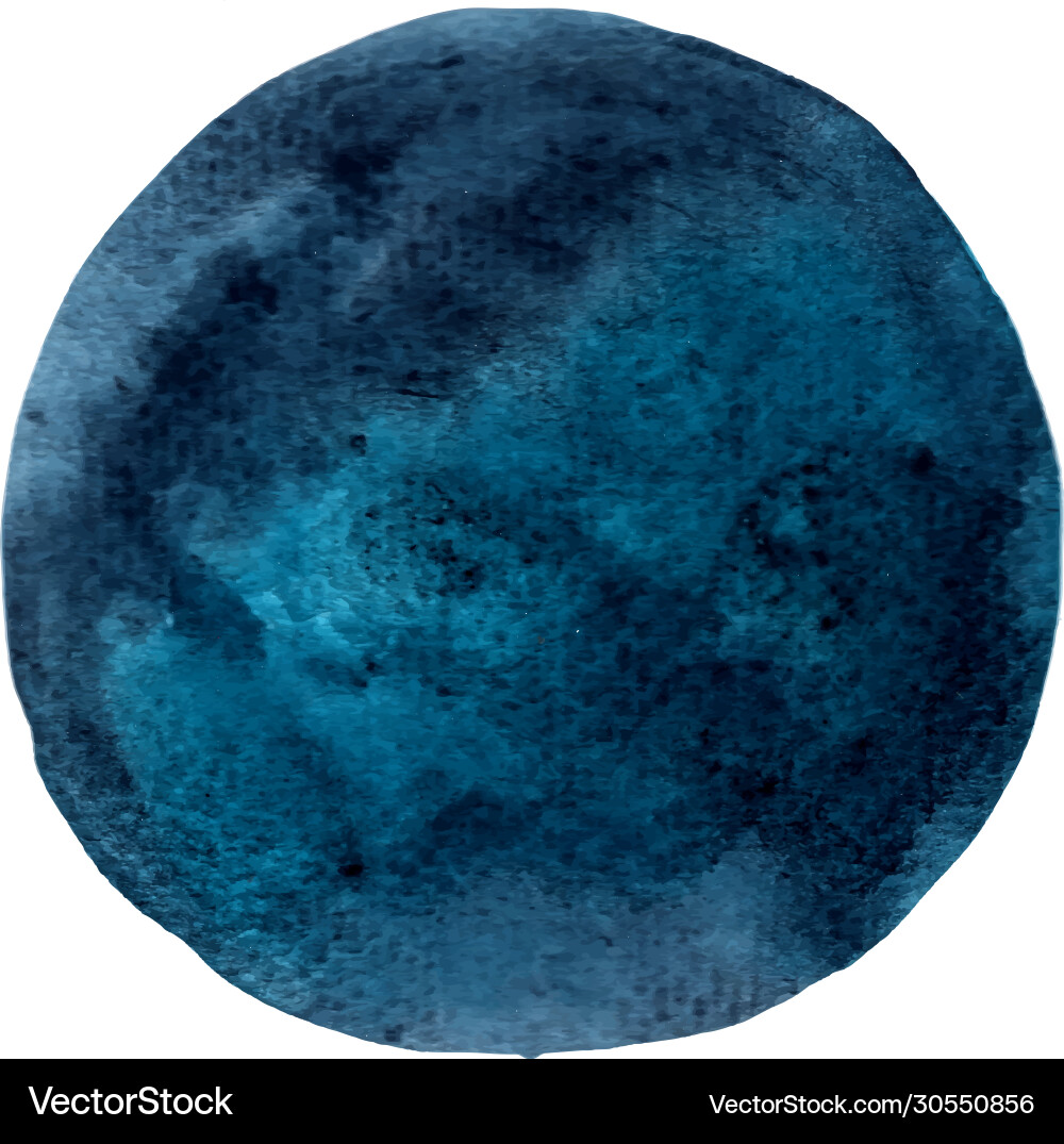 Ultra blue and deep blue watercolor circle shape Vector Image