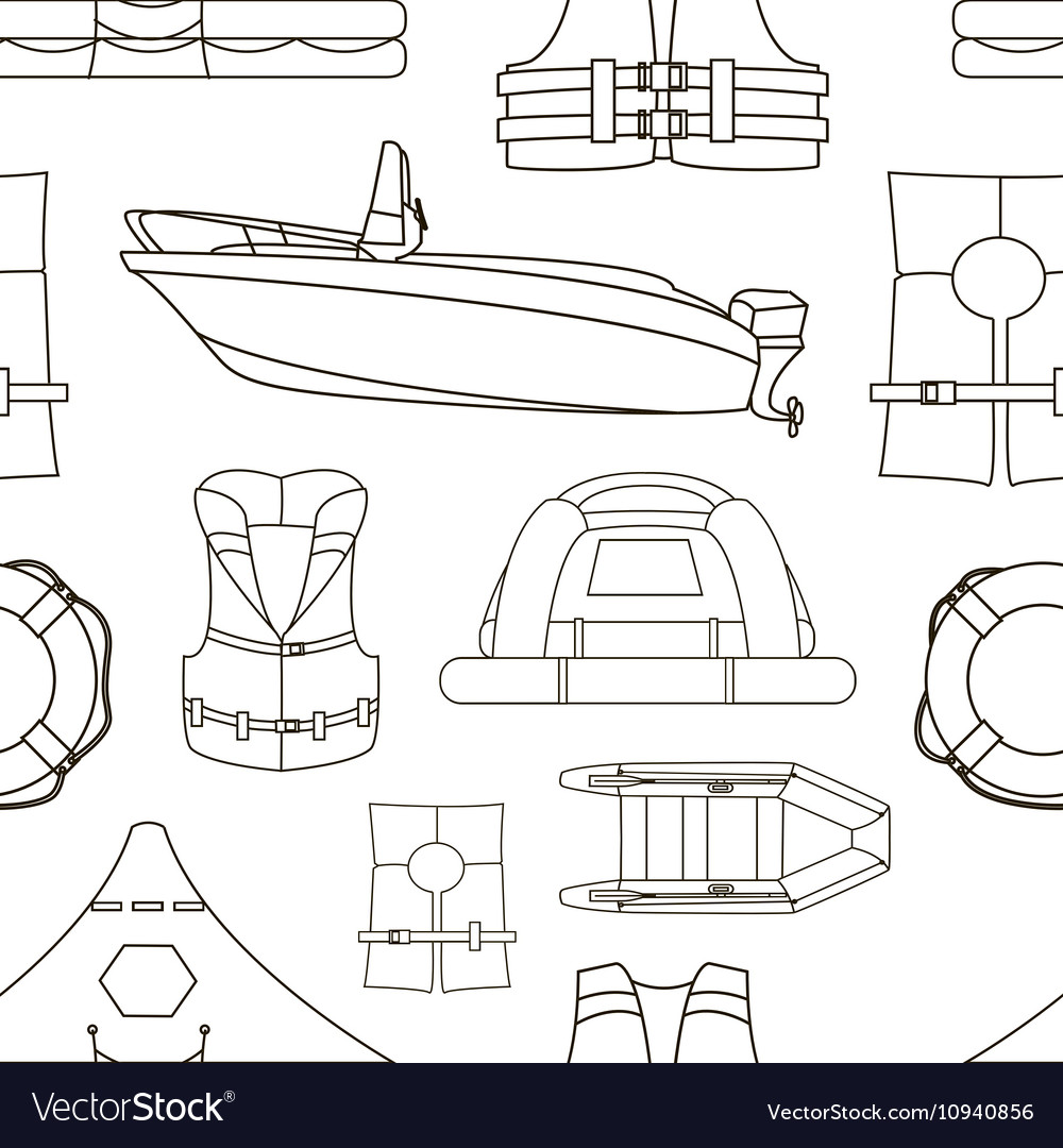 Water rescue set pattern Royalty Free Vector Image