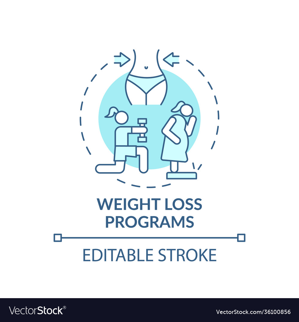 Weight loss programs concept icon Royalty Free Vector Image
