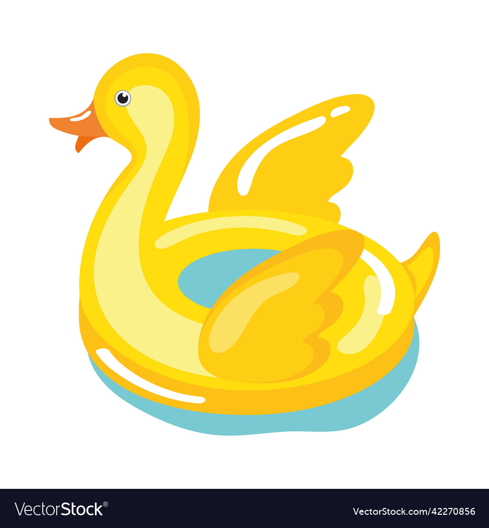 Yellow swan float pool Royalty Free Vector Image
