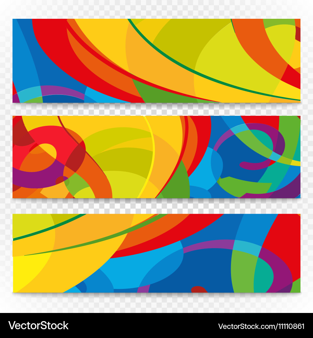 Abstract colorful banners on transparent modern Vector Image