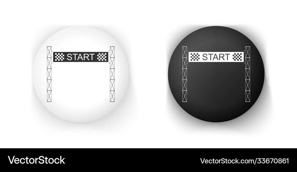 Black and white starting line icon isolated Vector Image