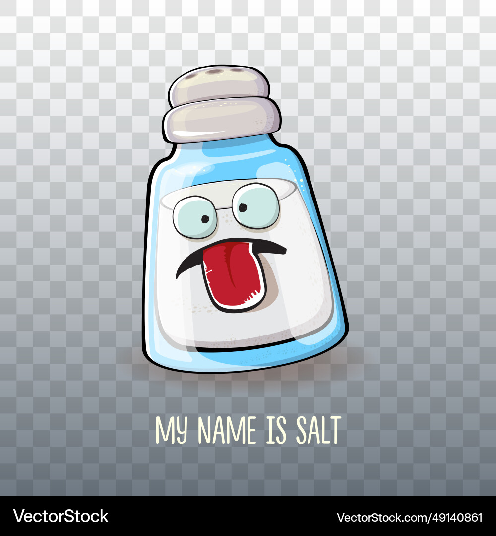 Cute cartoon salt shaker with smiling faces Vector Image