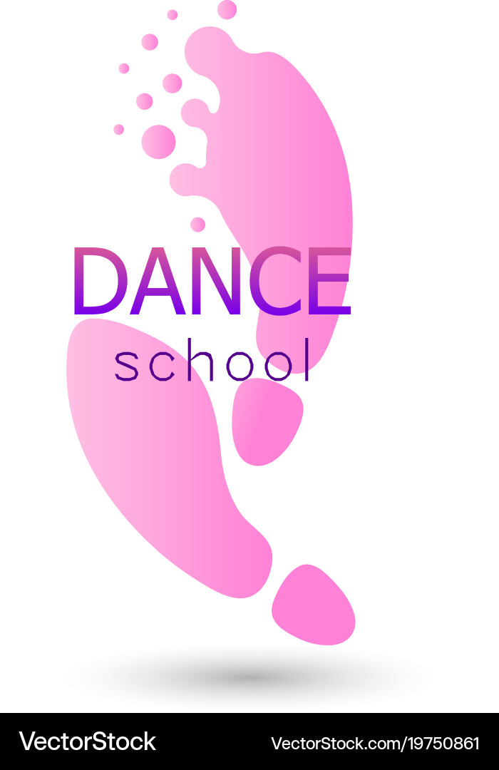 Dance logo for school studio Royalty Free Vector Image
