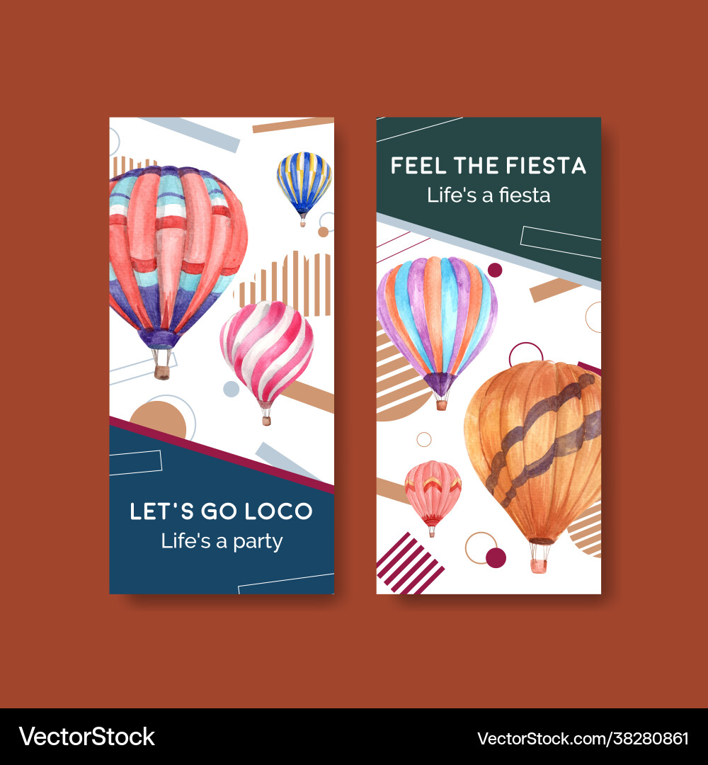 Flyer template with balloon fiesta concept design Vector Image