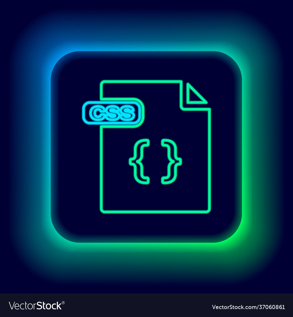 Glowing neon line css file document download css Vector Image Glowing neon line css file document download css Vector Image
