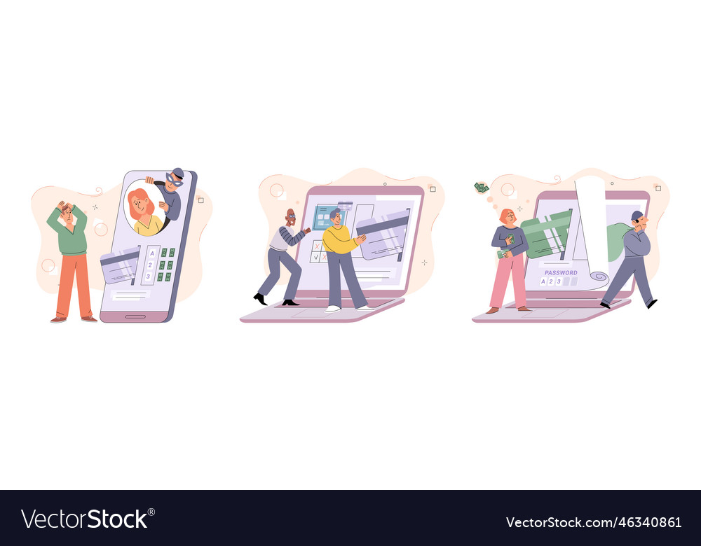 Hacker activity big set hacking computer Vector Image