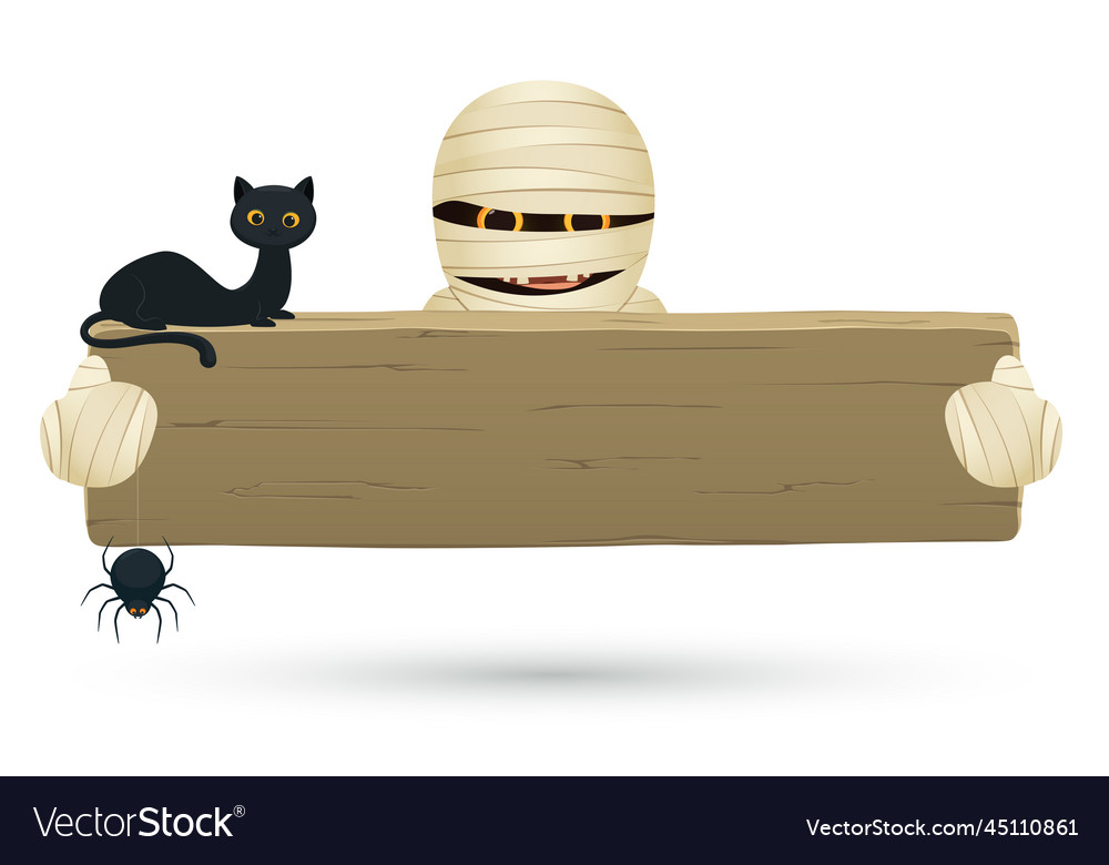 Halloween banner with zombies black cat Royalty Free Vector
