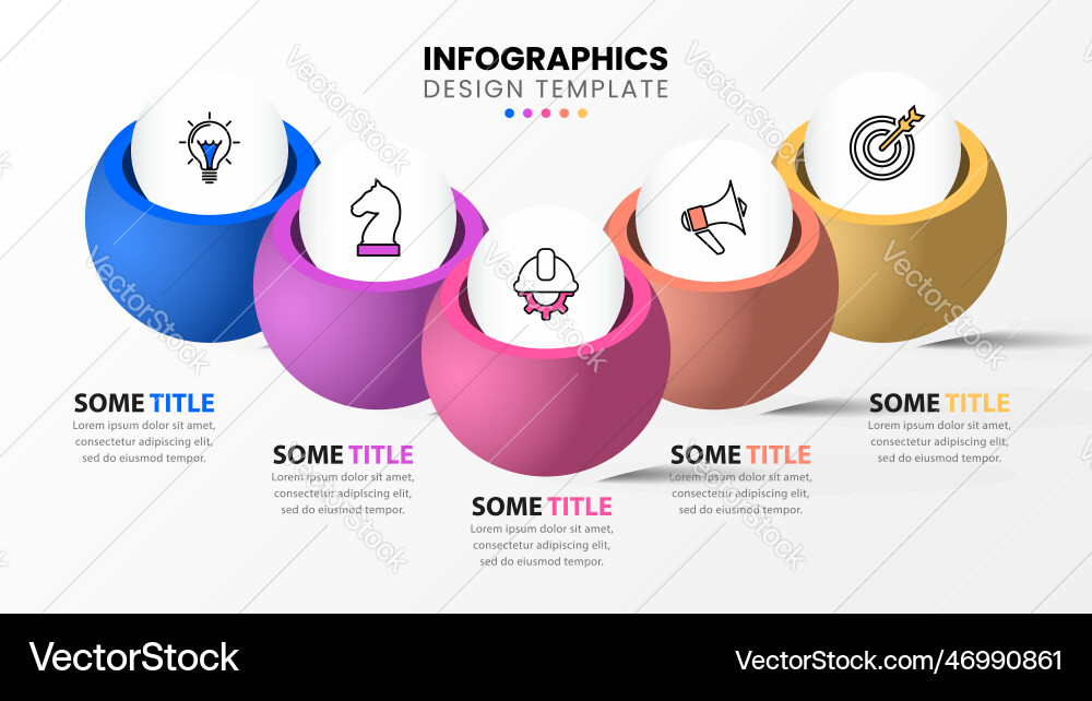 Infographic template with icons and 5 options Vector Image