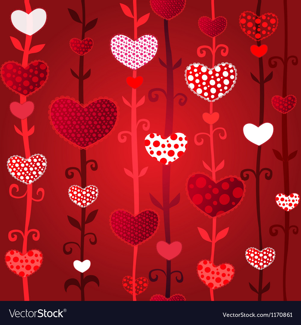 Red love valentines day seamless pattern Vector Image