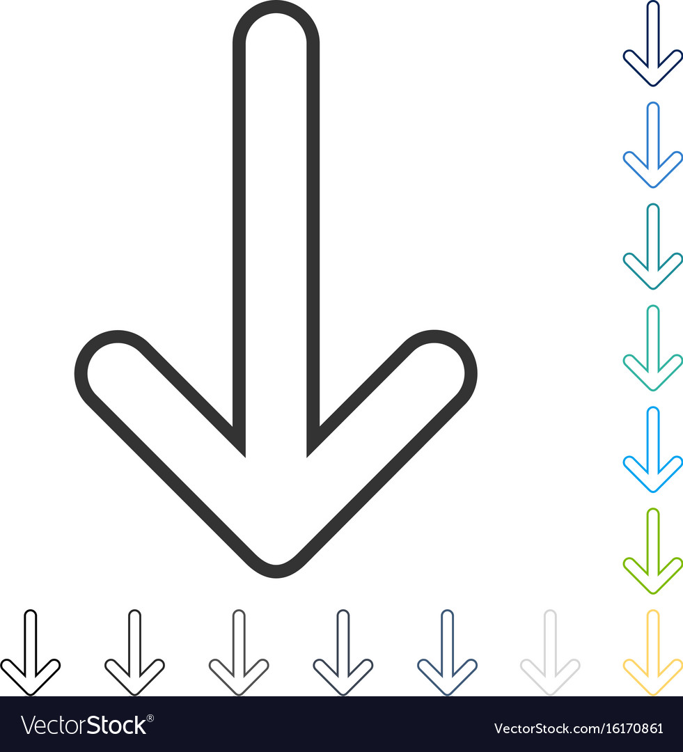 Rounded arrow down icon Royalty Free Vector Image