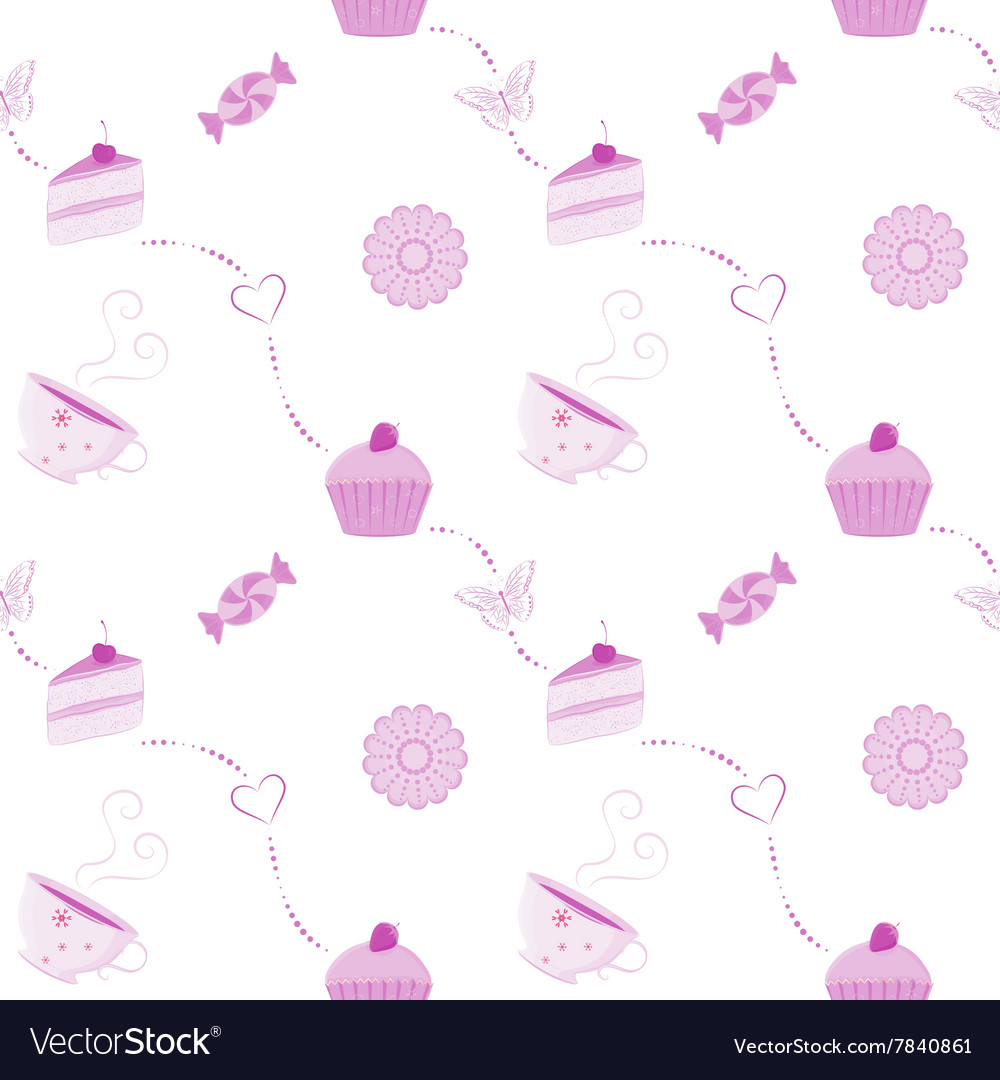 Seamless dessert pattern Royalty Free Vector Image