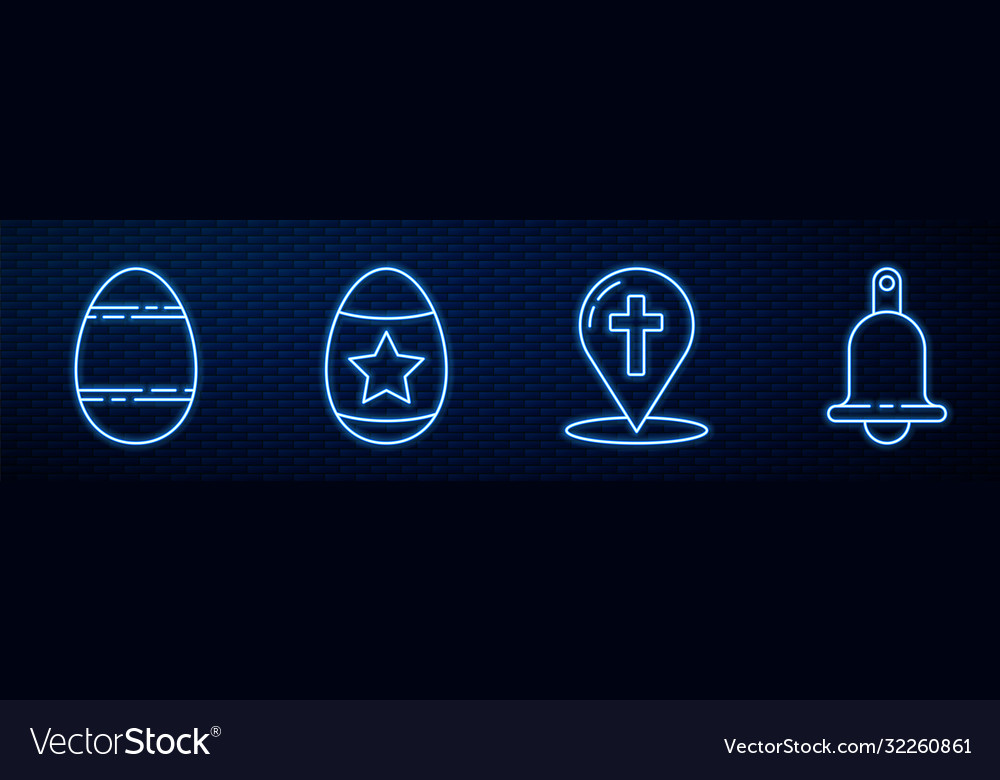 Set line map pointer with christian cross easter Vector Image