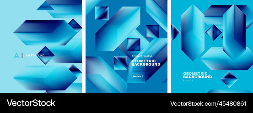Set of abstract geometric poster Royalty Free Vector Image