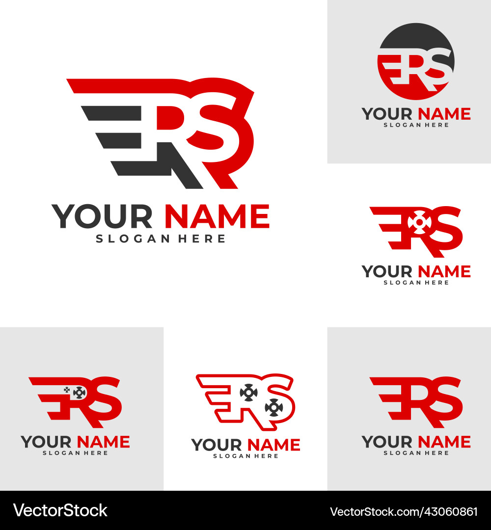 Set of letter ers logo design template initial Vector Image