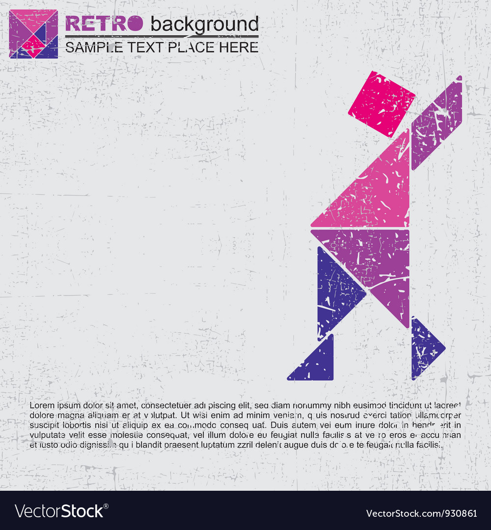 Tangram human Royalty Free Vector Image - VectorStock