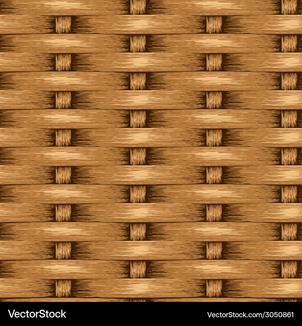 Wicker seamless background wooden basket textured Vector Image