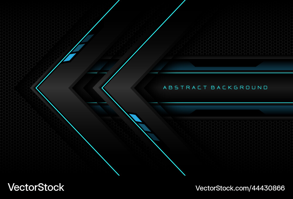 Abstract blue grey arrow black cyber geometric Vector Image