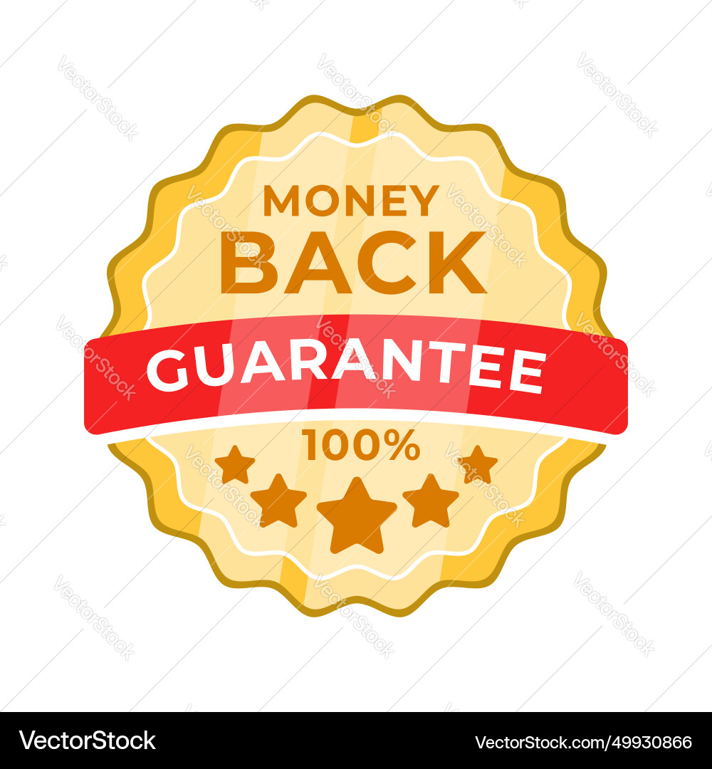 Attractive badge proclaiming a money back Vector Image