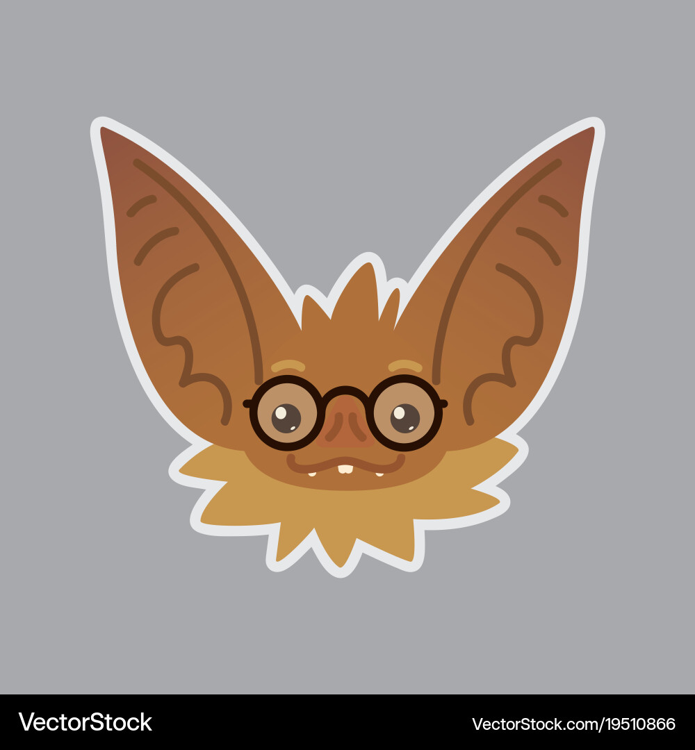 Bat emotional head of Royalty Free Vector Image