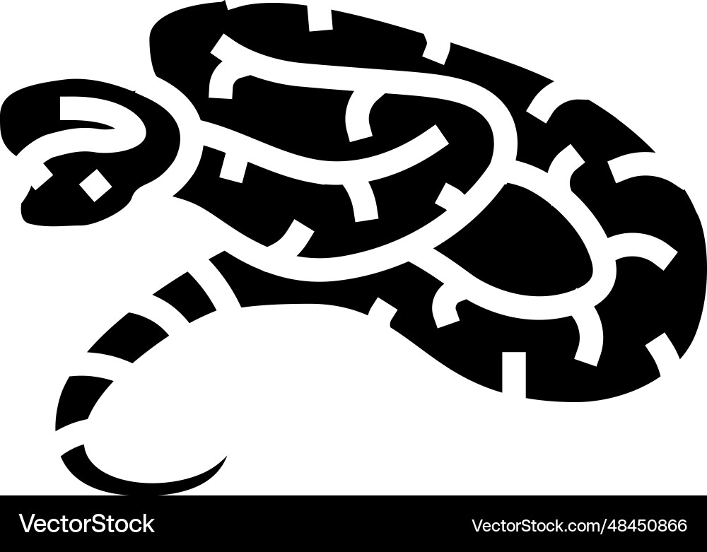 Boa constrictor animal snake glyph icon Royalty Free Vector