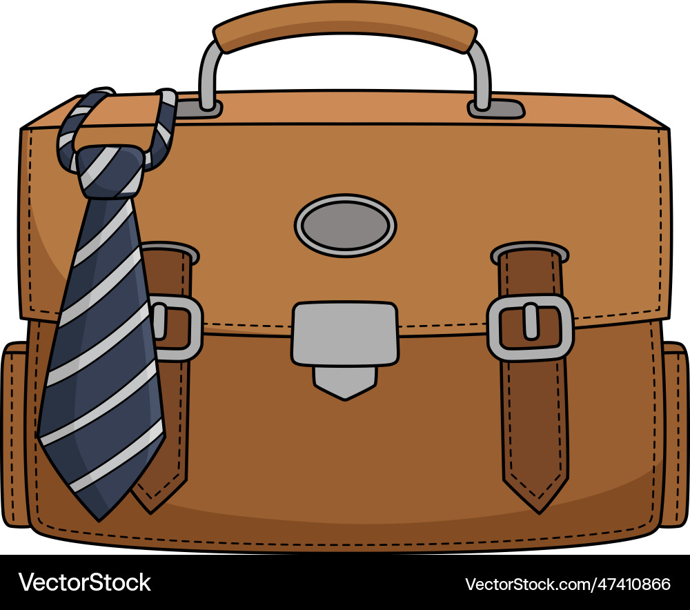 Briefcase with tie cartoon colored clipart Vector Image