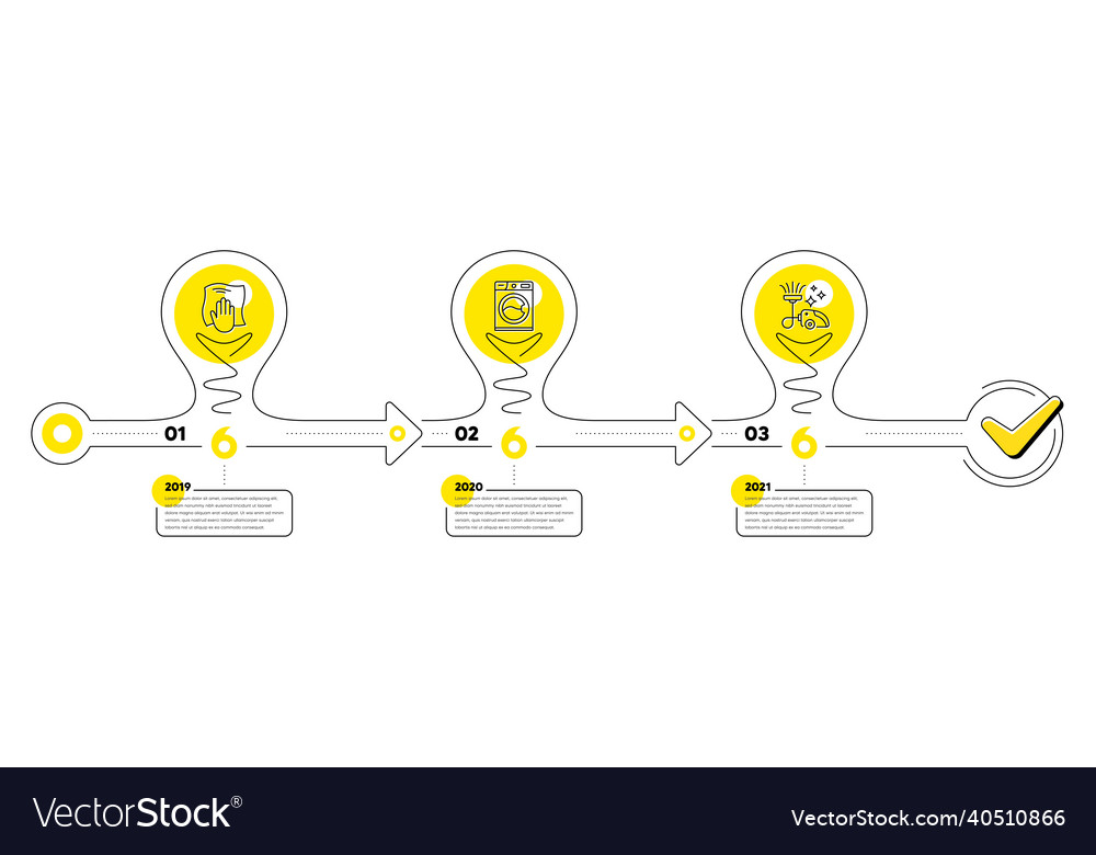 Cleaning infographic 3 steps timeline workflow Vector Image