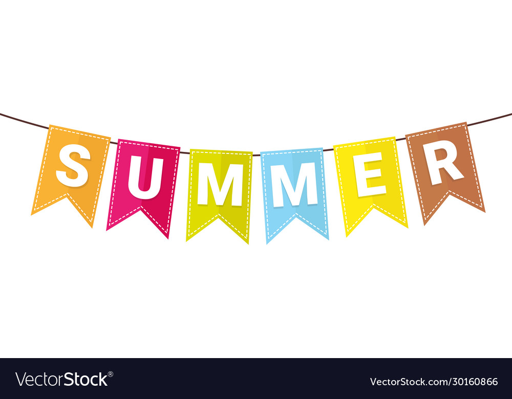 Colorful bunting flags with summer letter Vector Image