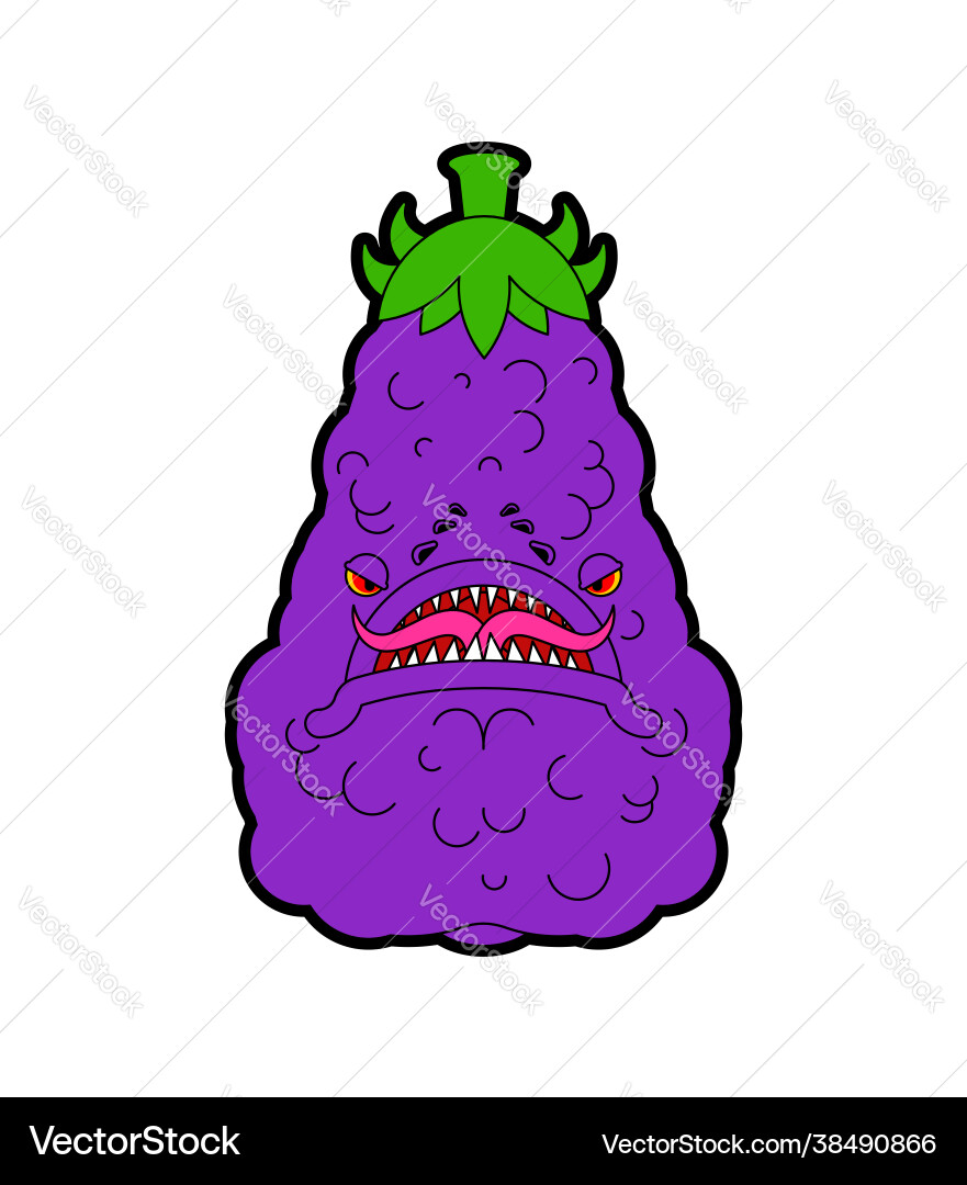Eggplant monster gmo mutant angry purple Vector Image