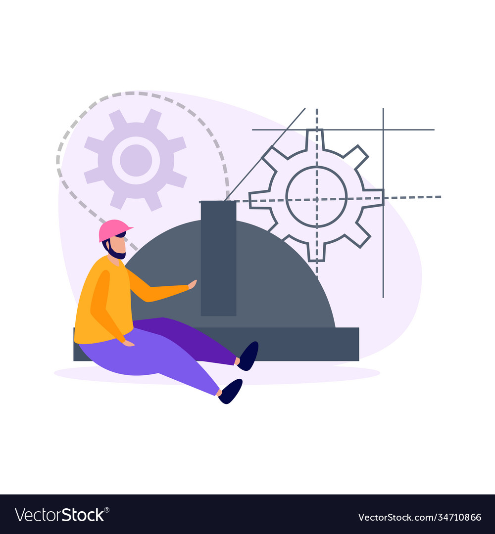 Flat engineering projects composition Royalty Free Vector