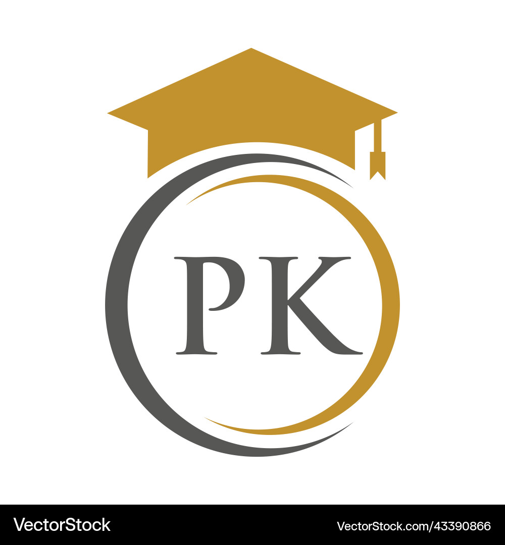 Letter pk education logo concept with educational Vector Image