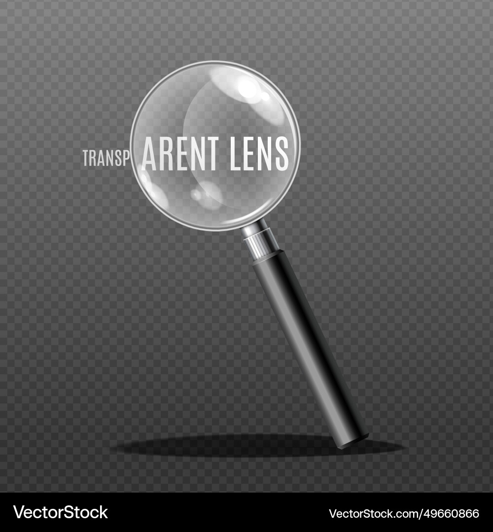 Magnifying glass with transparent lens - realistic