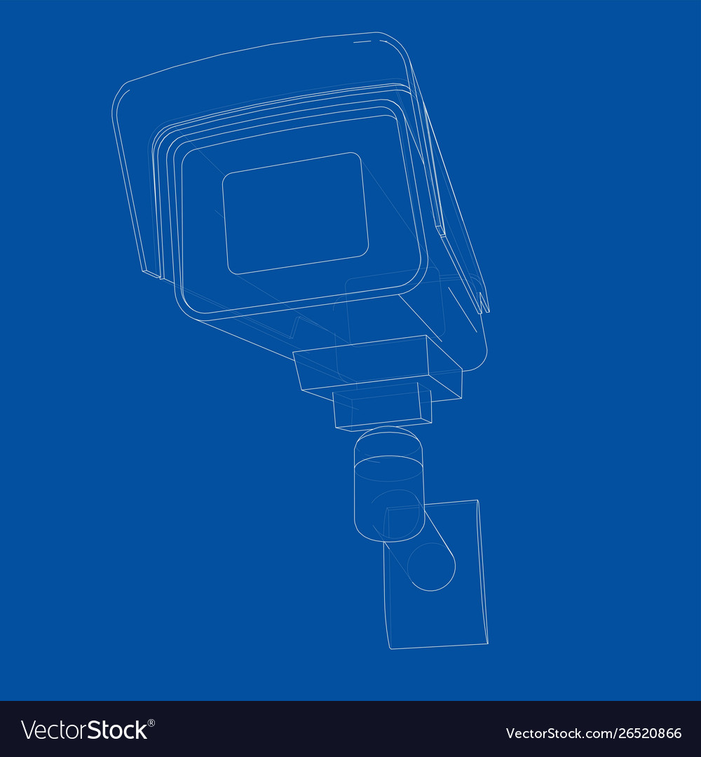 Outline cctv camera security camera Royalty Free Vector