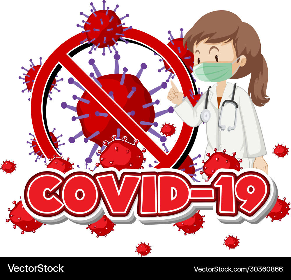 Poster design for coronavirus theme with doctor Vector Image