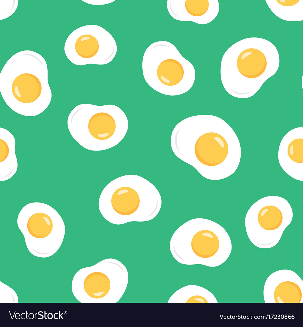 Seamless fried eggs pattern background Royalty Free Vector