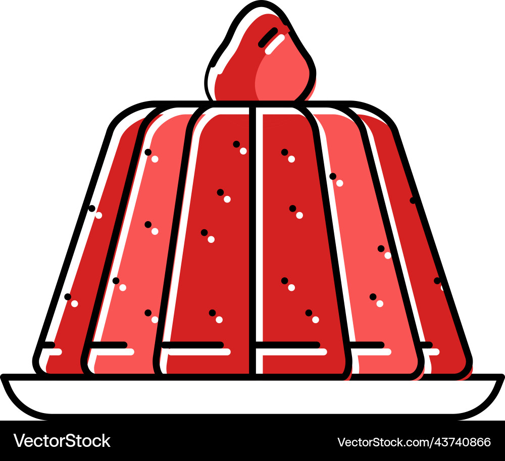 Strawberry jelly color icon Royalty Free Vector Image