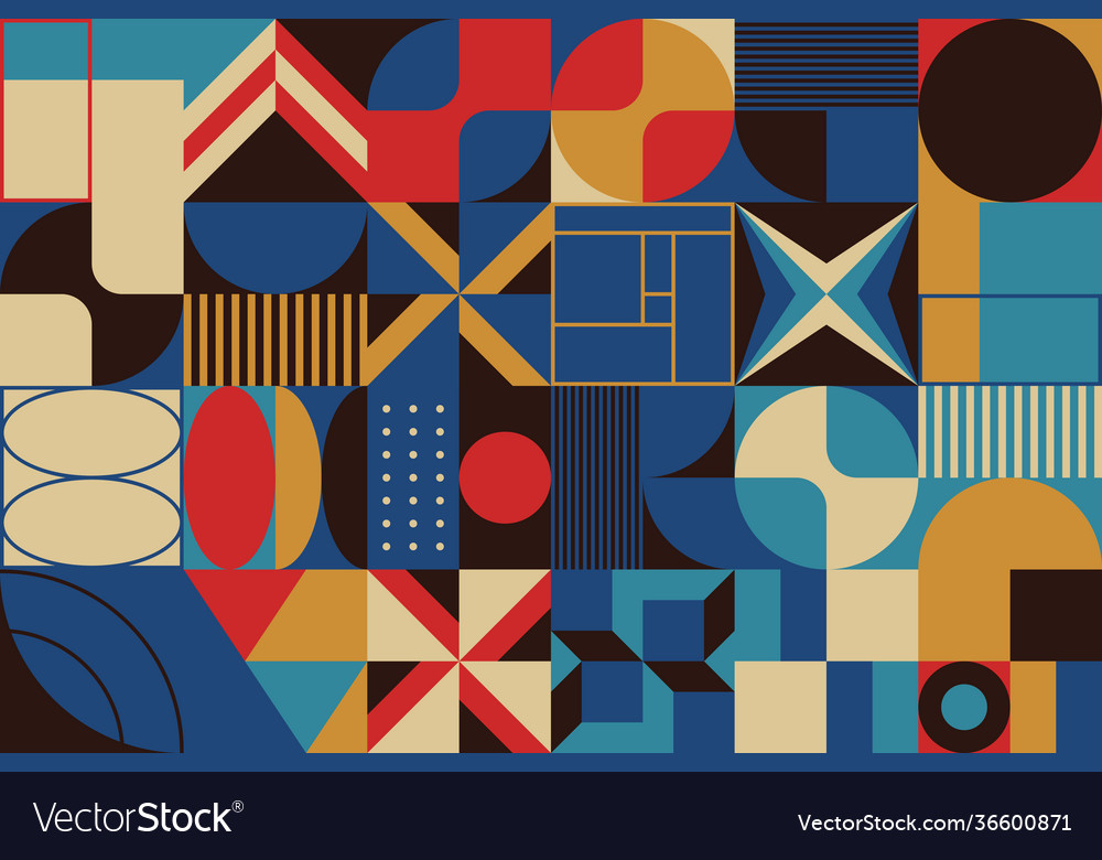 Abstract geo art pattern composition Royalty Free Vector