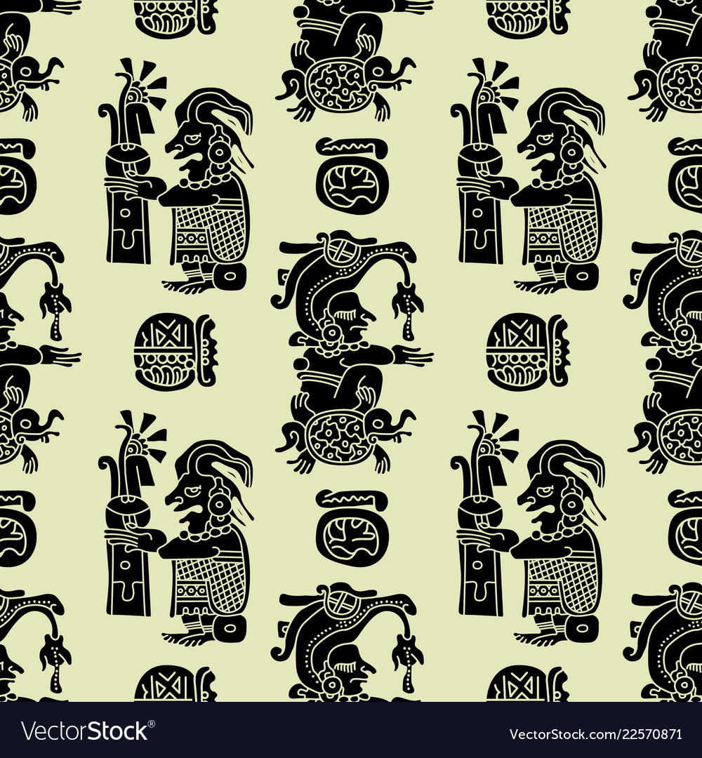Background seamless pattern in maya style Vector Image
